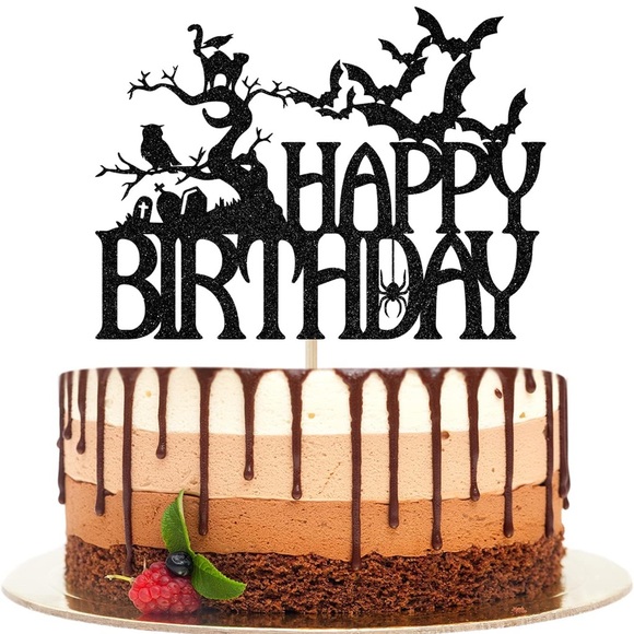 Party Supplies | Nwt Halloween Happy Birthday Cake Topper Spooky ...